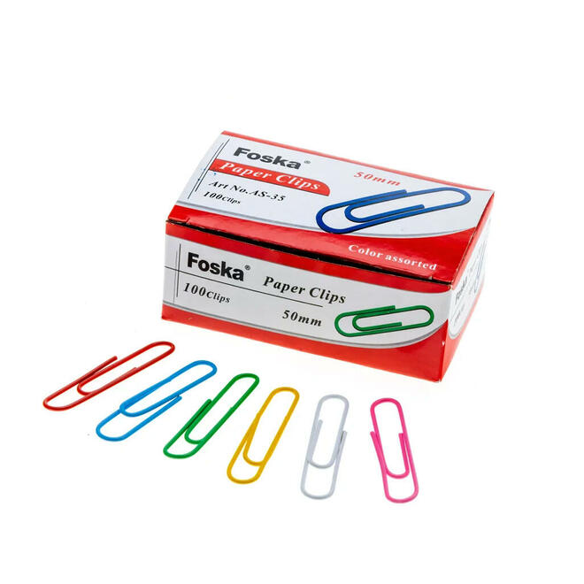 Colorful Paper Clips 50mm (Pack of 100) in qatar