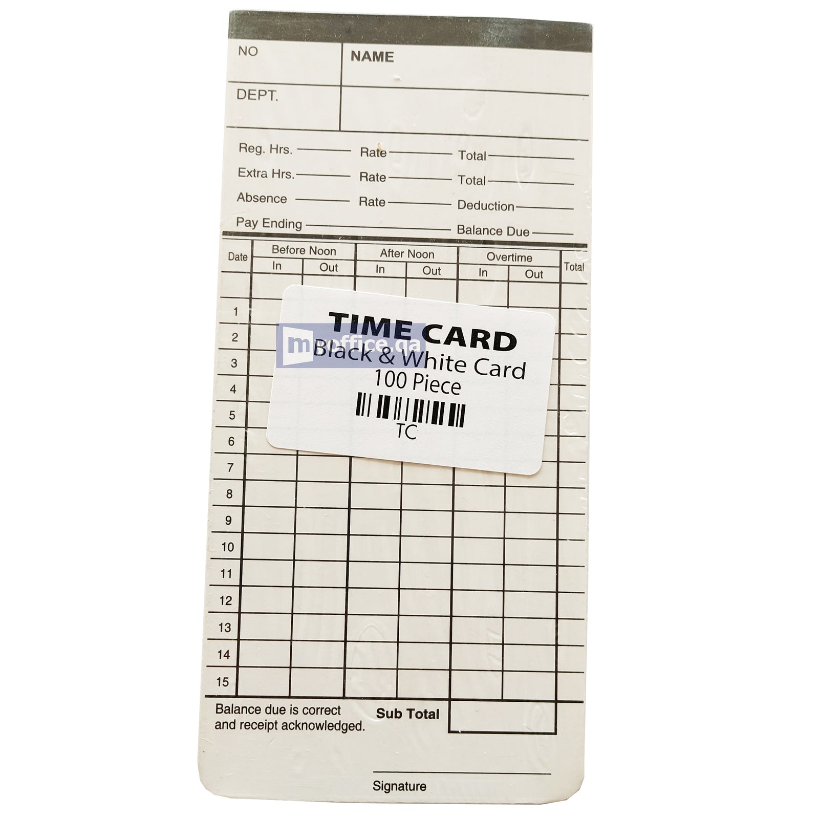 Time Card for Employee Payroll 1x100 in Qatar